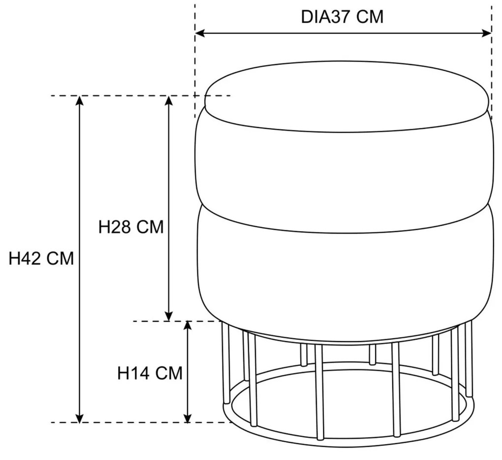 Taburet ELZA samet černý