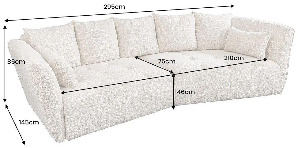 Designová sedačka Wellington 295 cm béžová
