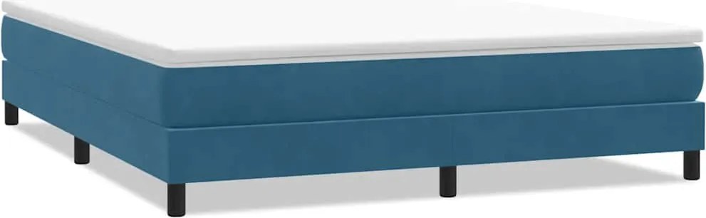 Postel Box Spring bez matrace Dark Blue 180x220 cm samet 3315889