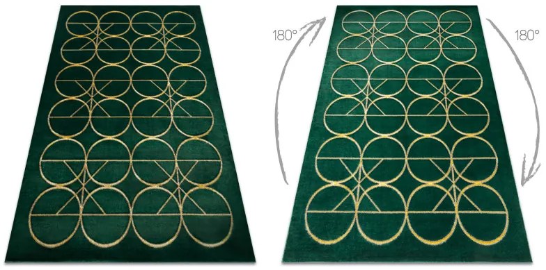 Dywany Łuszczów, Kusový koberec Emerald 1010 green and gold, 160x220, zelená, kancelář