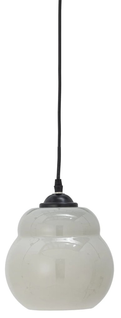 Bloomingville Stropní lampa Motella Grey, šedá barva, sklo