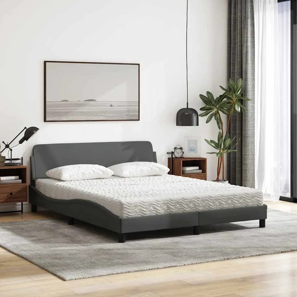 Postel s matrací Dover tmavě šedá 160 x 200 cm textil 3208425