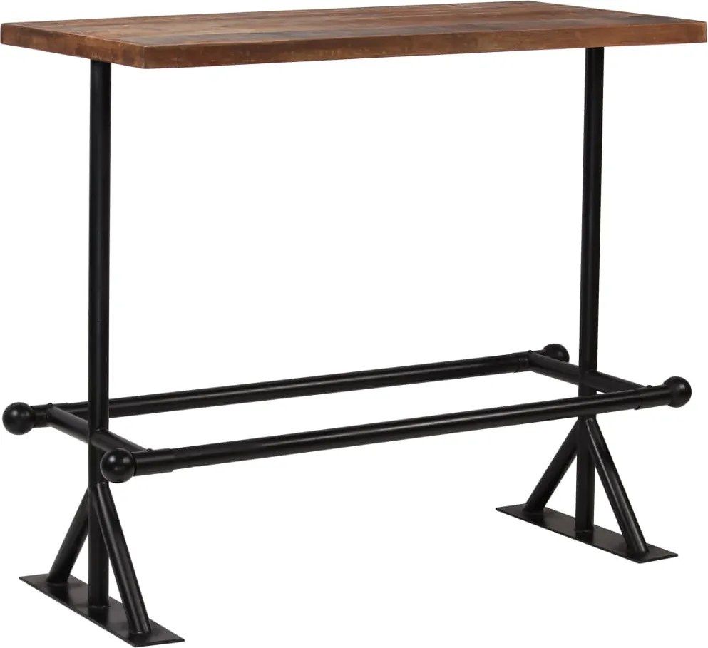 Barový stůl Dural - masiv - 120x60x107 cm | tmavě hnědý