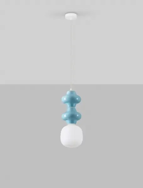 LED modro-bílý moderní lustr Clio