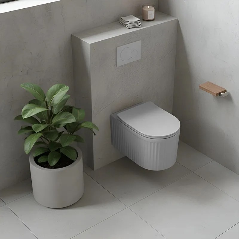 BPS-koupelny Závěsná WC mísa se SoftClose sedátkem HYD-7287, šedá mat