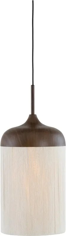 Tmavě hnědé závěsné svítidlo s textilním stínidlem ø 22 cm Dania – Light & Living