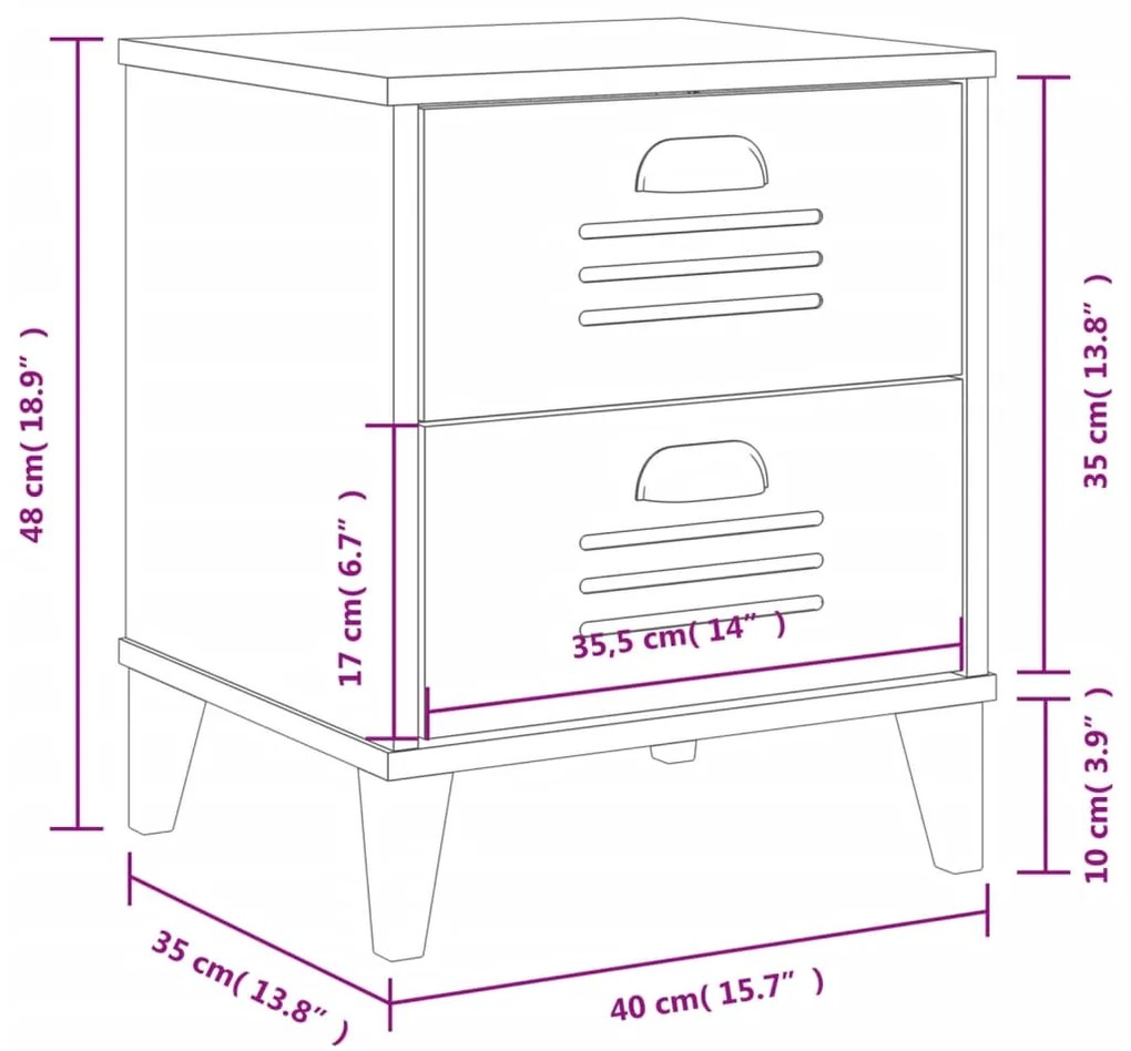 Noční stolek VIKEN bílý kompozitní dřevo