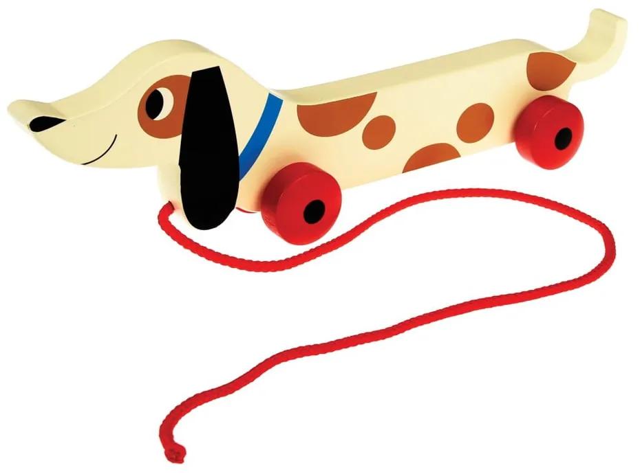 Dřevěný tahací jezevčík Rex London Charlie The Sausage Dog, délka 31,5 cm