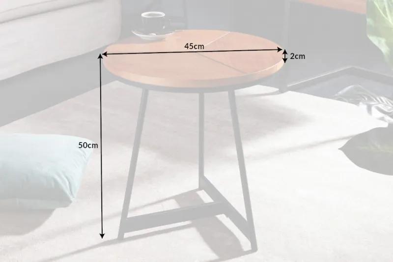 Noble Home Přírodní kulatý odkládací stolek Elegance 45 cm