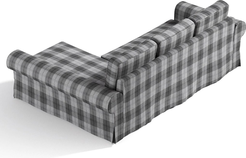 Potah na pohovku IKEA Backabro rozkládací se šezlongem barva šedá látka pletený vzor, vzorované