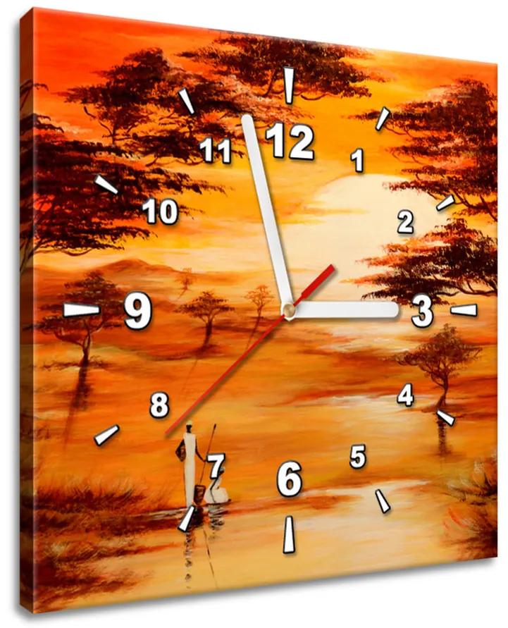 Gario Obraz s hodinami Nádherná Afrika Rozměry: 30 x 30 cm
