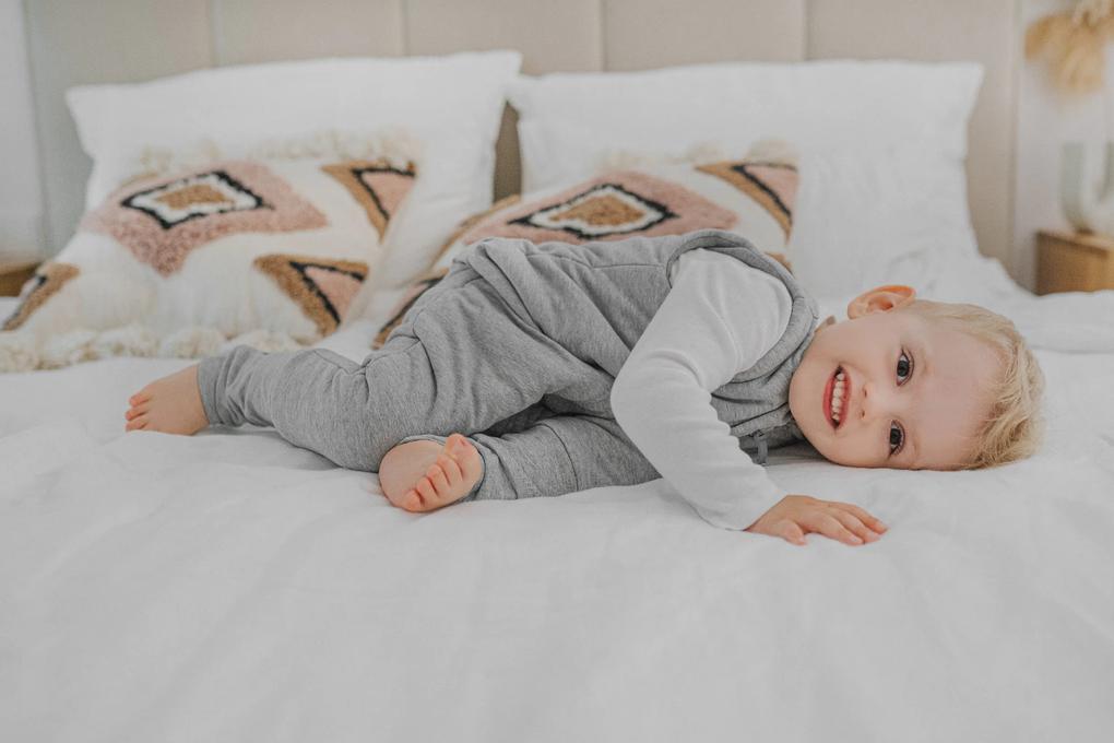 Sleepee Celoroční spací pytel s nohavicemi ŠEDÝ z bavlny Zvolte rozměr: S (1 - 2 roky)