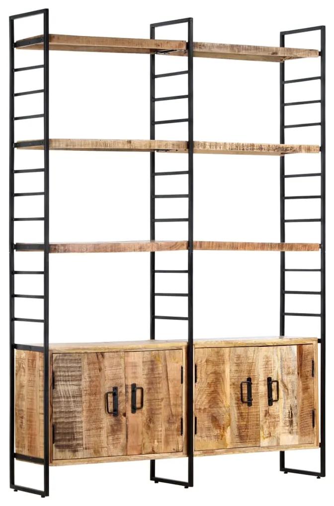 4patrová knihovna 124 x 30 x 180 cm hrubé mangovníkové dřevo - Default Title