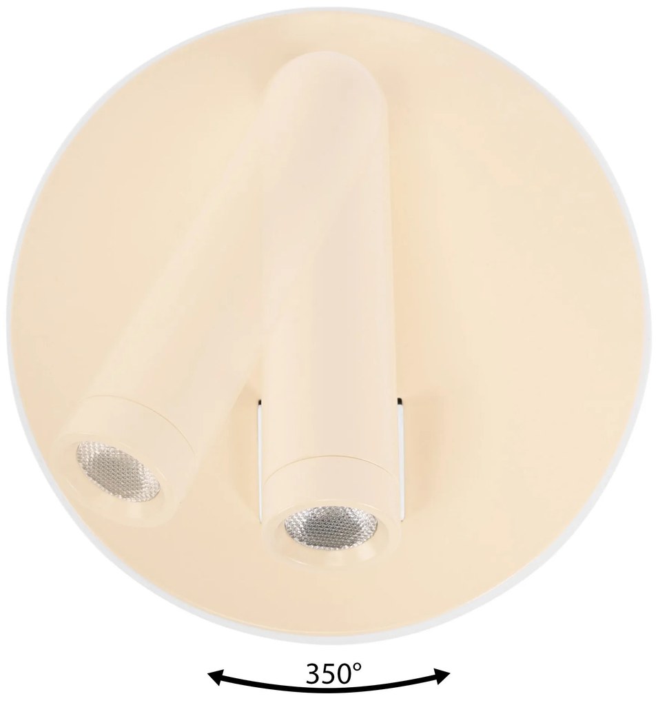 Toolight Toolight, LED nástěnné svítidlo 16x14cm, 10W, APP1615-1W, béžová, OSW-06530