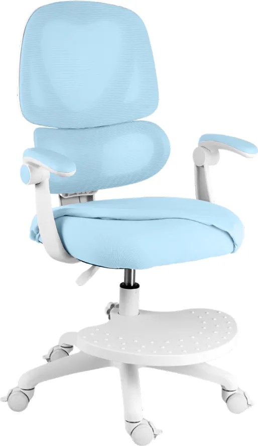 Dětská otočná židle Neoseat JUNI 023 — látka, pratelný potah, modrá