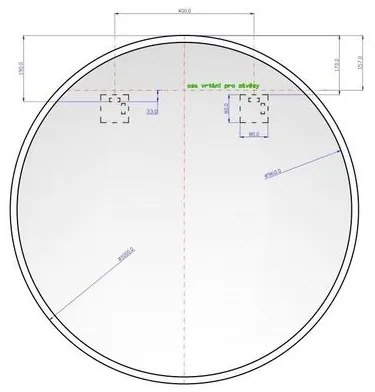 Amirro Moonlight Ronde Zrcadlo 100 cm s LED podsvíceným pískovaným okrajem, 411-200