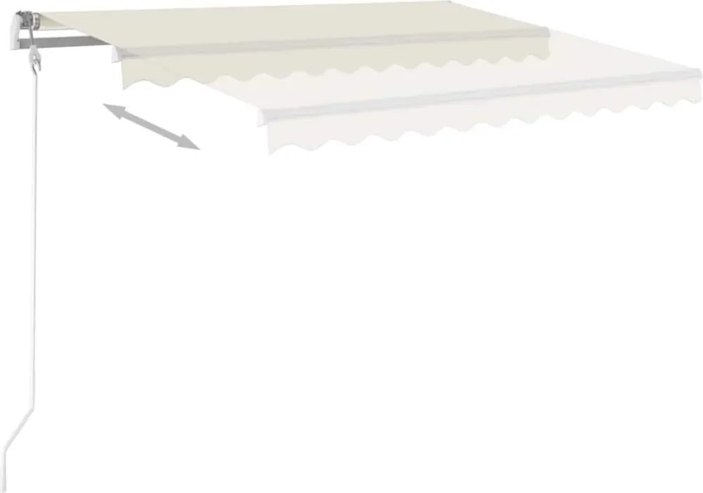 Ručně zatahovací markýza 450 x 350 cm krémová 3068997