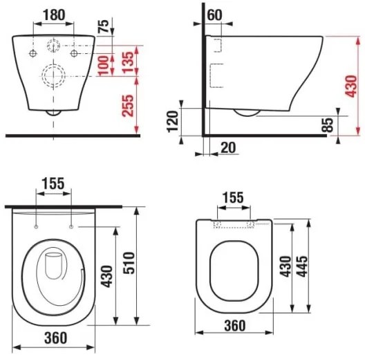 JIKA H8666180000001 - Závěsné WC DEEP + záchodové prkénko SoftClose DEEP