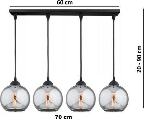 BRILAGI - Lustr na lanku DIOR 4xE27/60W/230V černá/kouřová šedá