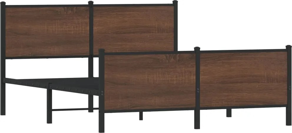 Kovový rám postele bez matrace hnědý dub 160 x 200 cm 3301372