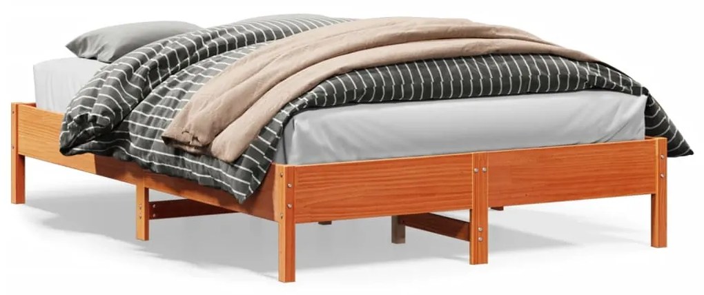 Rám postele voskově hnědý 120 x 200 cm masivní borovice,  842705