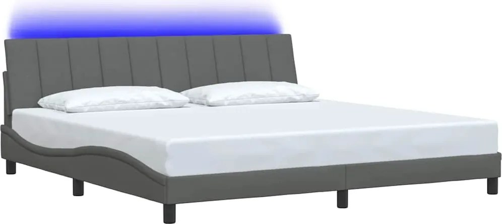 Rám postele bez matrace Hanko tmavě šedý 200 x 200 cm textil 3310483