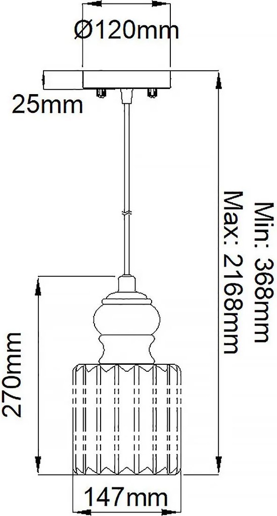 Riviera B skleněný lustr Elstead 1xE27 nikl
