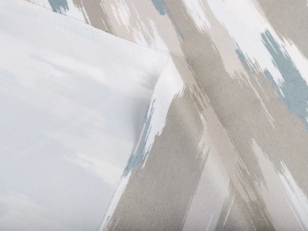 Biante Sametový čtvercový ubrus Tamara TMR-024 Šedo-béžovo-bílé žíhané pruhy 130x130 cm
