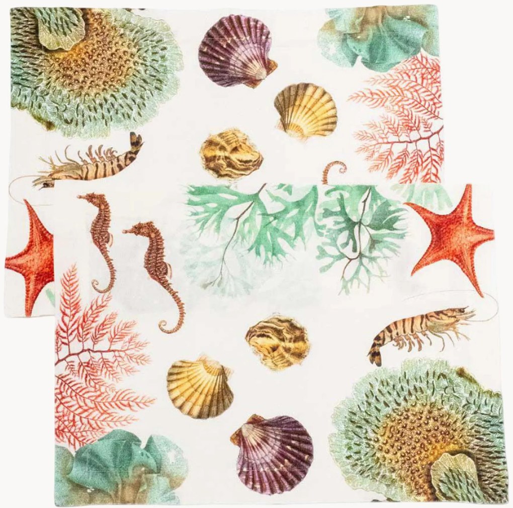 Sada prostírání ze lnu Ocean Animals, 2 díly