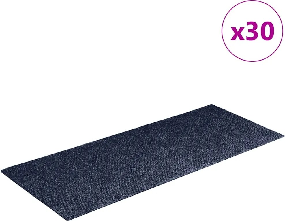 Schodové rohože samolepicí 30 ks 60 x 25 cm šedomodré obdélníkové 3365708