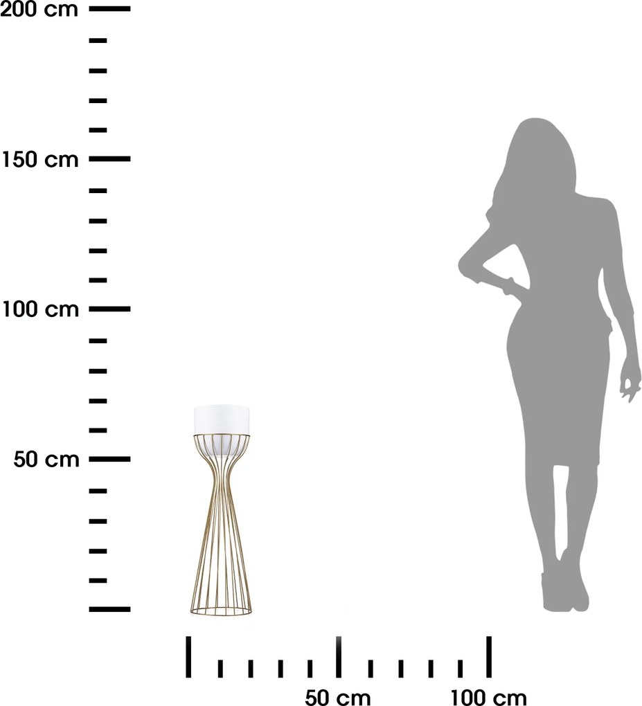 KOVOVÝ KVĚTINÁČ SE STOJÁNEM GLAM 68X20 CM BÍLÁ/ZLATÁ