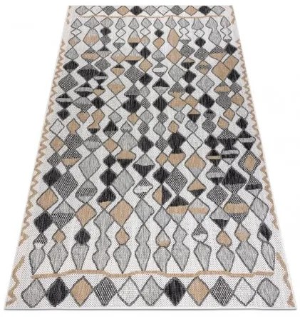 koberec SISAL COOPER Diamanty, Cikcak 22217 ecru / černý velikost 180x270 cm | krásné koberce cz