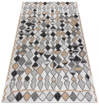 Koberec SISAL COOPER Diamanty, Cikcak 22217 ecru / černý