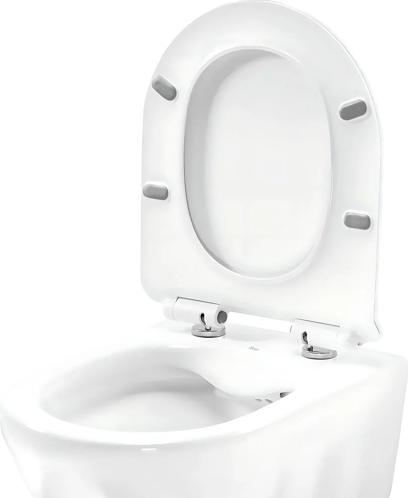 Závěsná WC mísa se SoftClose sedátkem REA Gustavo Rimless, bílá lesk