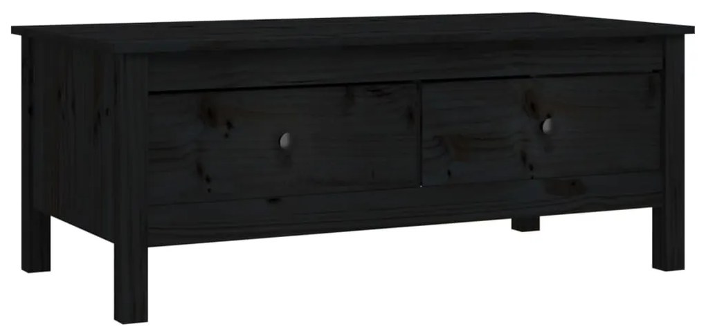 Konferenční stolek černý 100x50x40 cm masivní borové dřevo - Default Title