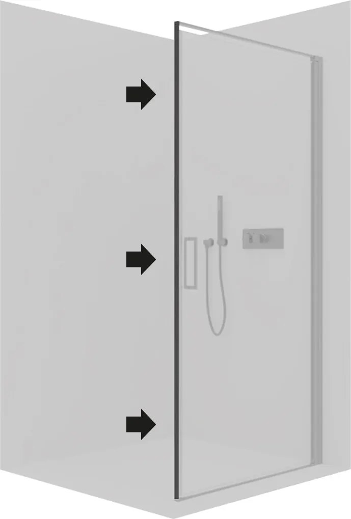 CERANO - Stěnový profil pro instalaci do niky pro dveře a zástěny Porte L/P - černá matná - 190 cm