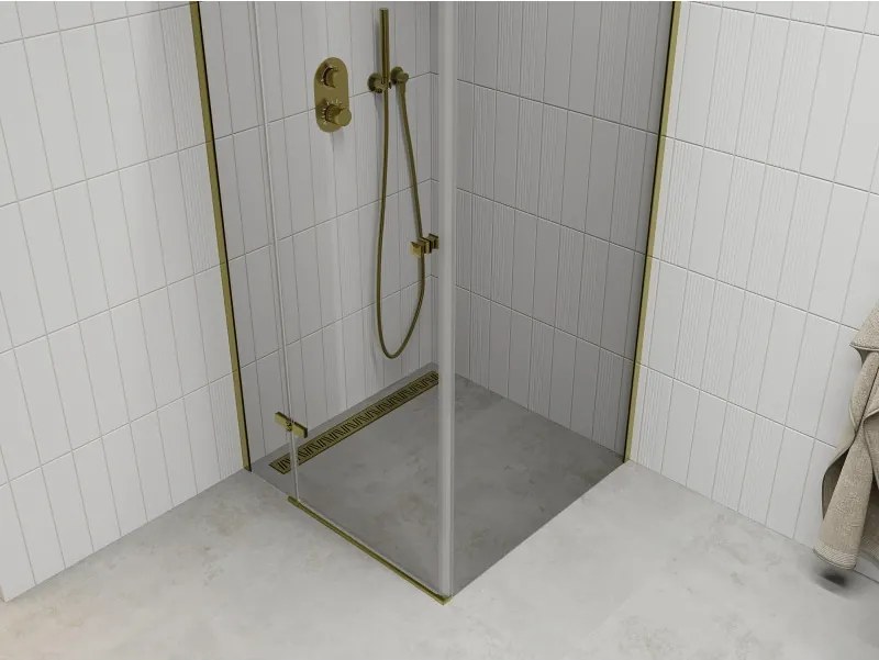 Mexen Roma sprchový kout 80x80cm, 6mm sklo, zlatý profil-čiré sklo, 854-080-080-50-00
