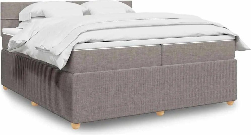 Box spring postel s matrací taupe 200x200 cm textil 3287567