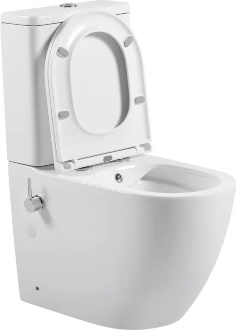 Erga Siena, WC kombi mísa 620x380x820 mm, Rimless + funkce bidetu + toaletní sedátko, bílá lesklá, ERG-V03-SIENA-RIM-BID-WH