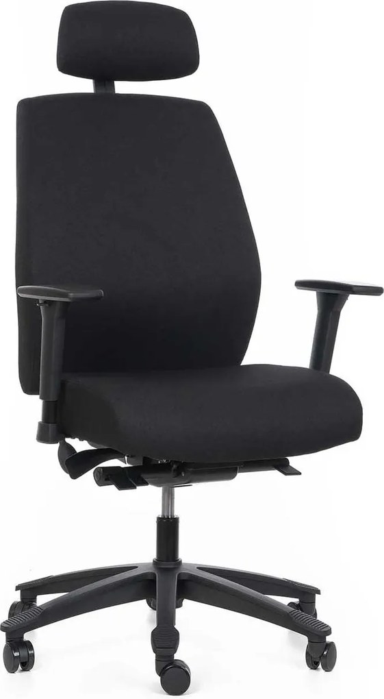 MERCURY Ergonomická kancelářská židle KASTOR - černá látka / nosnost 150 kg