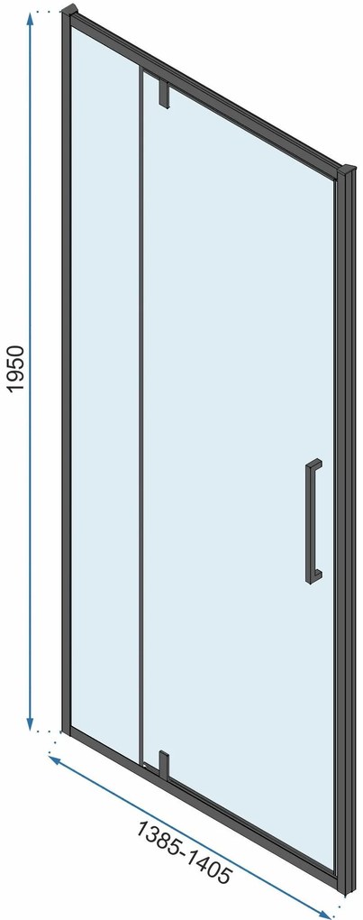 3-stěnný čtvercový sprchový kout REA RAPID SWING 100/dveře x 100/pevná stěna cm, černý