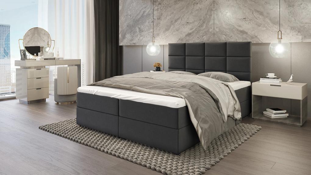 SFAB Kontinentální čalouněná postel MERCURY (140x200 cm) Barva látky: Světlá šedá (Riviera 91)
