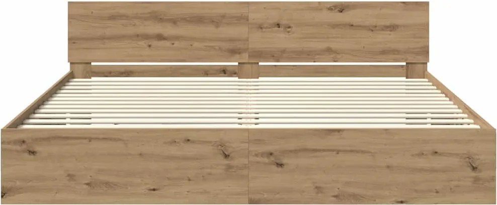 Rám postele s čelo Artisanový dub 200 x 200 cm Kompozitní dřevo 3403602