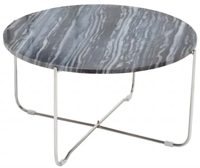 Inviro Konferenční stolek DASTON šedý mramor/stříbrná