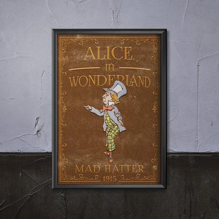 Retro plakát Retro plakát Alice v úžasu Crazy Hatter