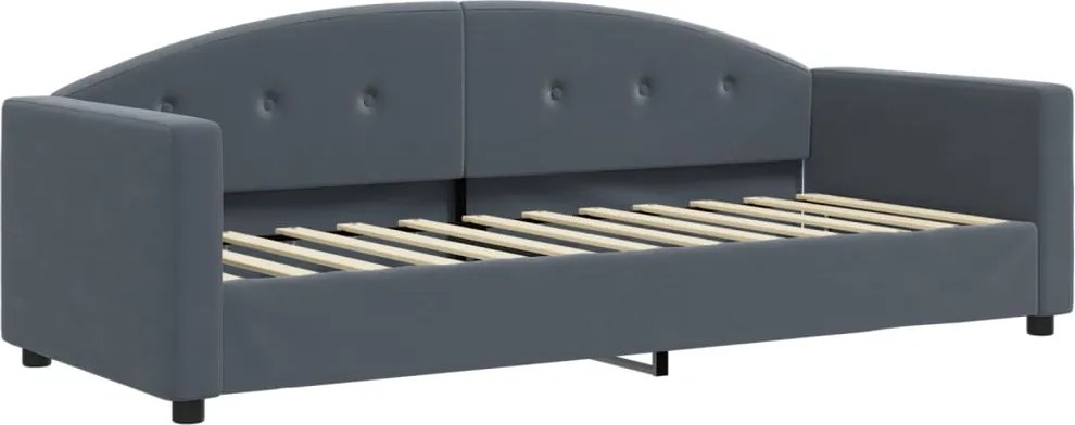 Válenda s matrací tmavě šedá 80 x 200 cm samet 3197271