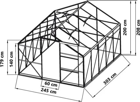 Hliníkový skleník VeGA 8000 STRONG-22