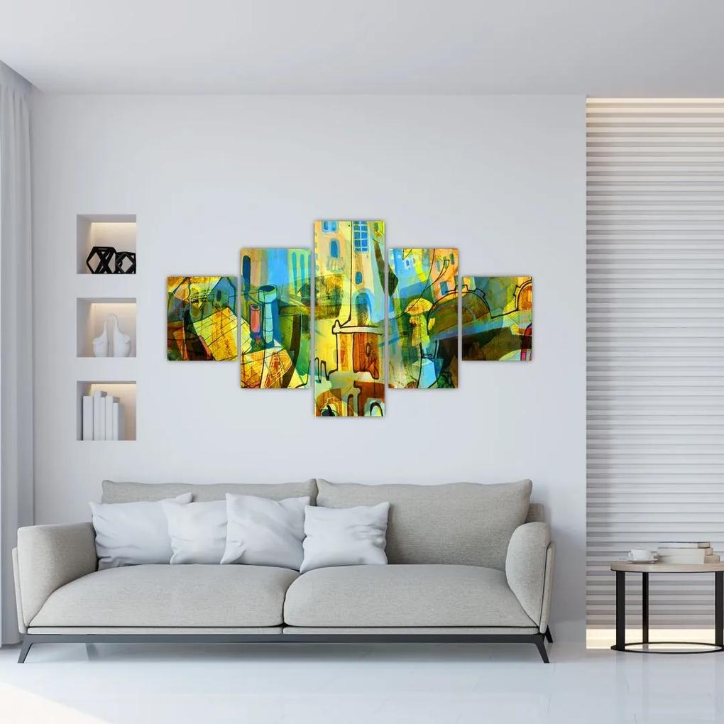 Obraz - Architektura, kubistická abstrakce (125x70 cm)
