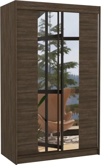 Skříň posuvná se zrcadlem MARVIN 120 choco