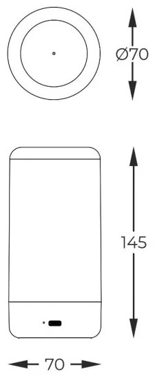 Zuma Line 1001 - LED Stmívatelná nabíjecí lampa ESTERNO LED/0,5W/230V černá IP54